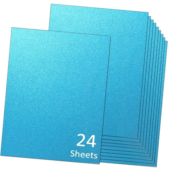 ANYWAY.GO blue Glitter Cardstock 8.5 11 Thick Paper, 24 Sparkly Cardstock No Shed for Card ...