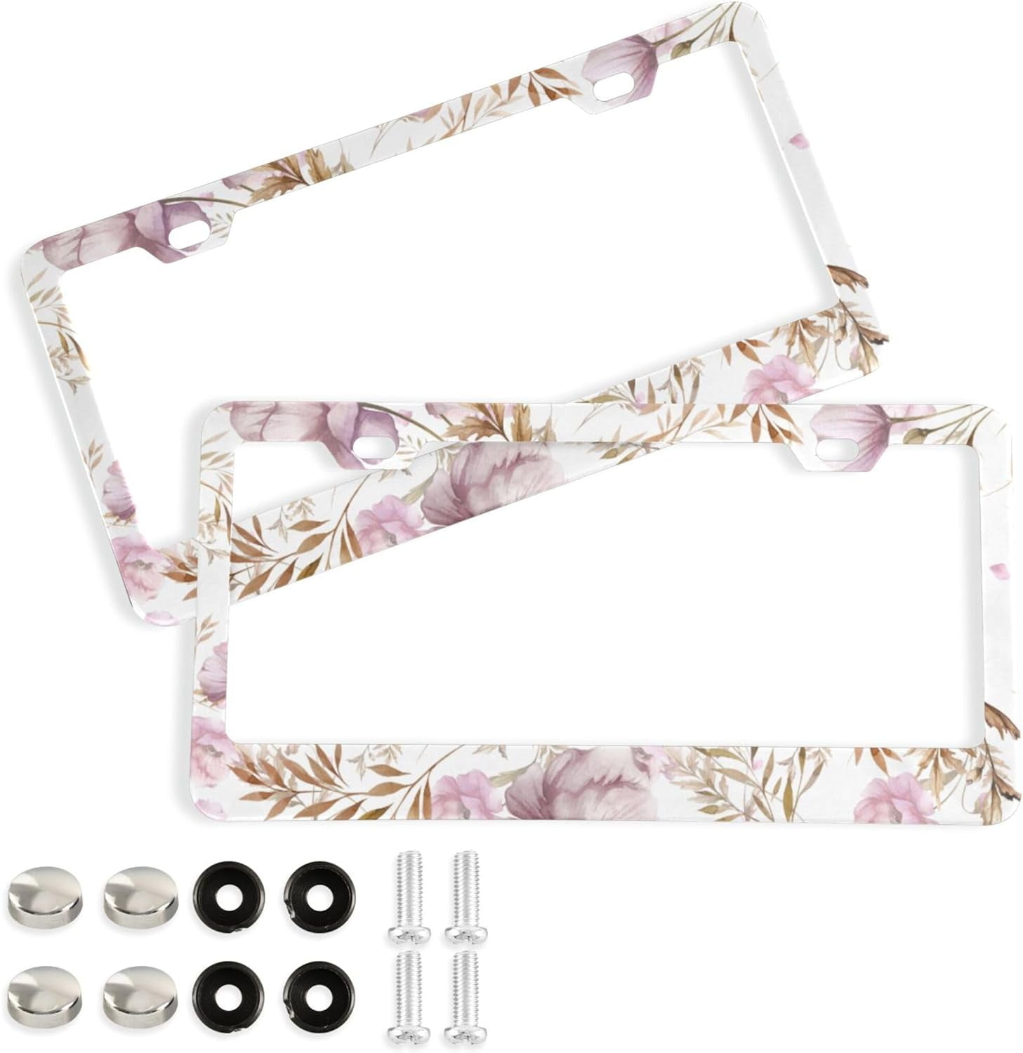 ANYWAY.GO xigua Poppy Flowers License Plate Frames for 2 Screw Tag ...