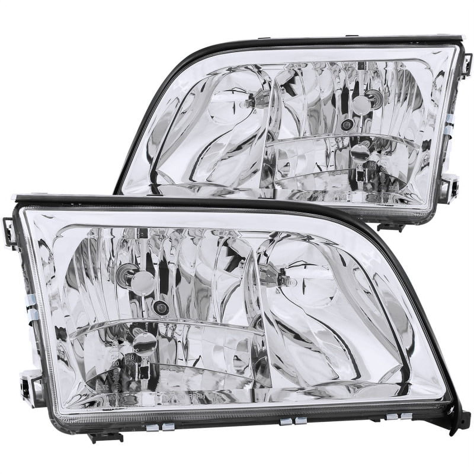 ANZO 1992-1999 Mercedes Benz S Class W140 Crystal Headlights Chrome ...