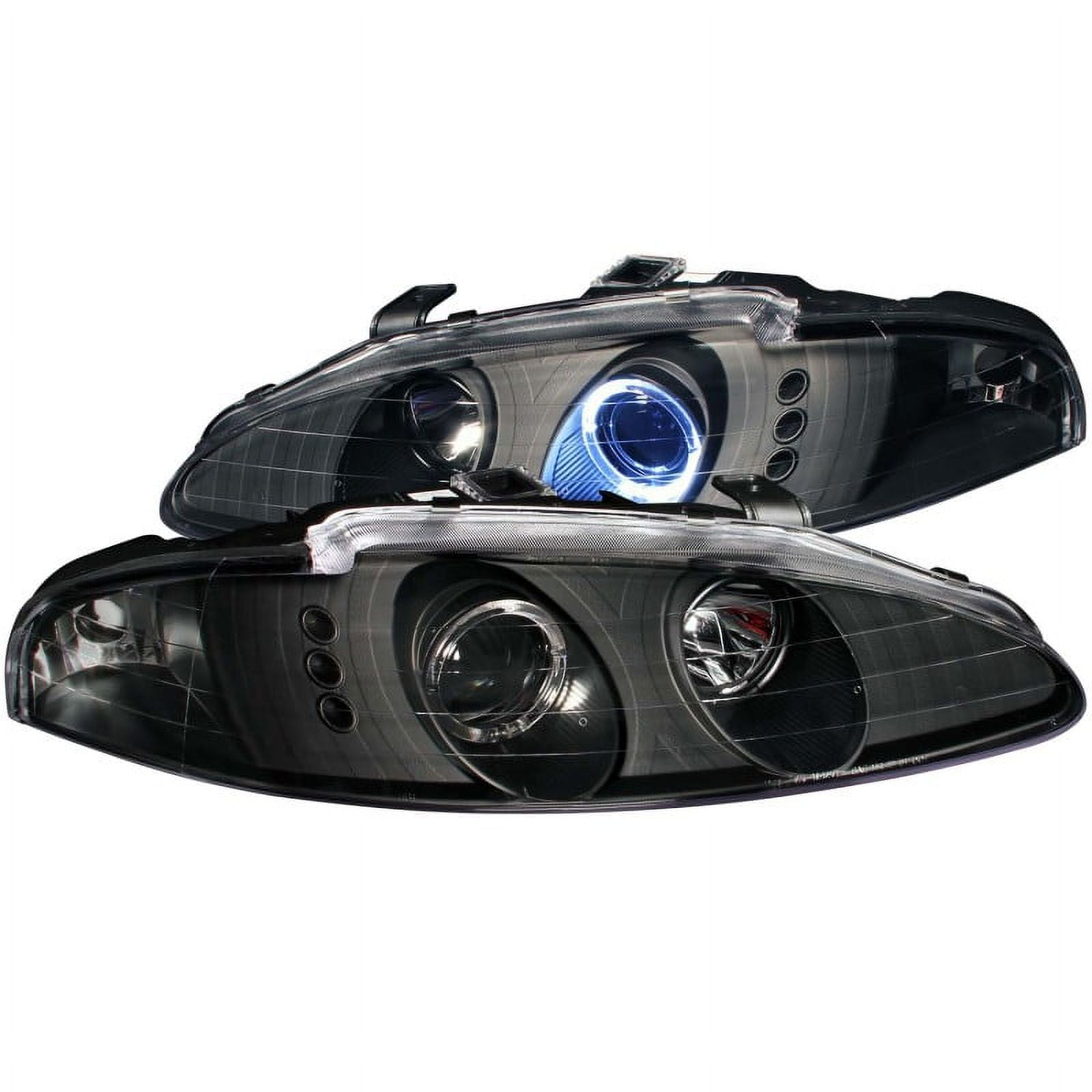 ANZO 1995-1996 Mitsubishi Eclipse Projector Headlights w/ Halo Black G3 ...