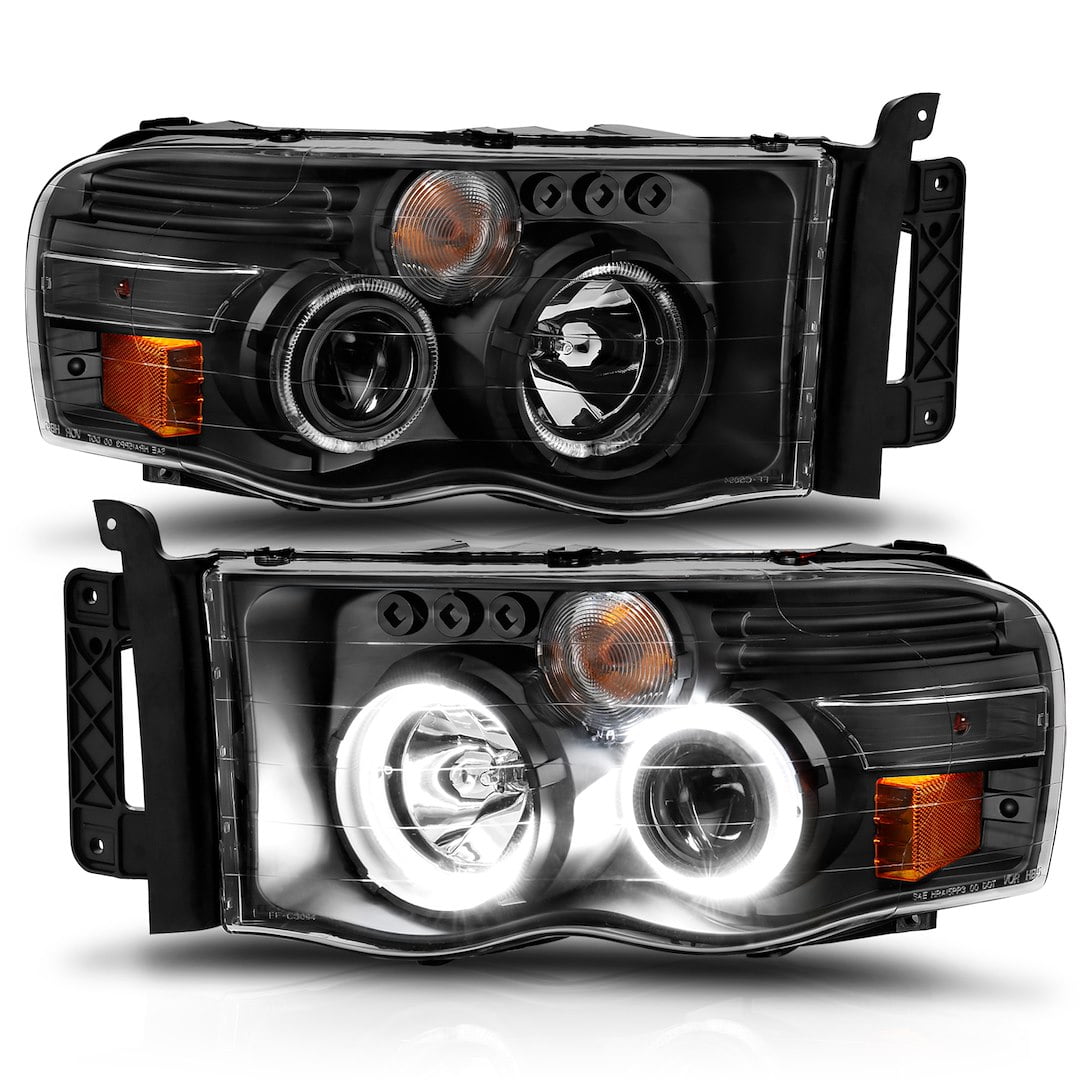 ANZO USA 111490; 2002-2005 Dodge Ram 1500 Projector Headlights w/ Halo ...