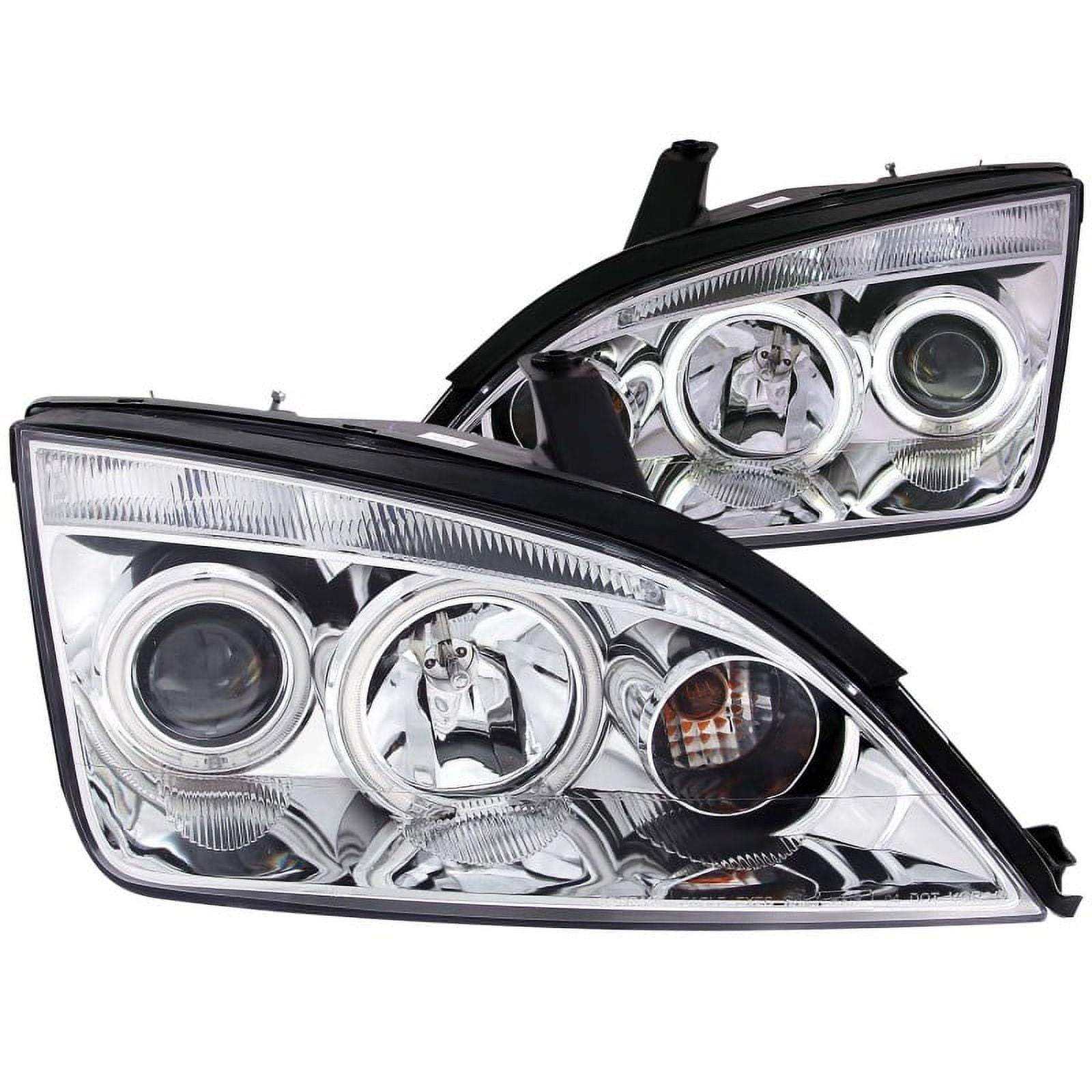 ANZO 2005-2007 Ford Focus Projector Headlights w/ Halo Chrome (CCFL ...