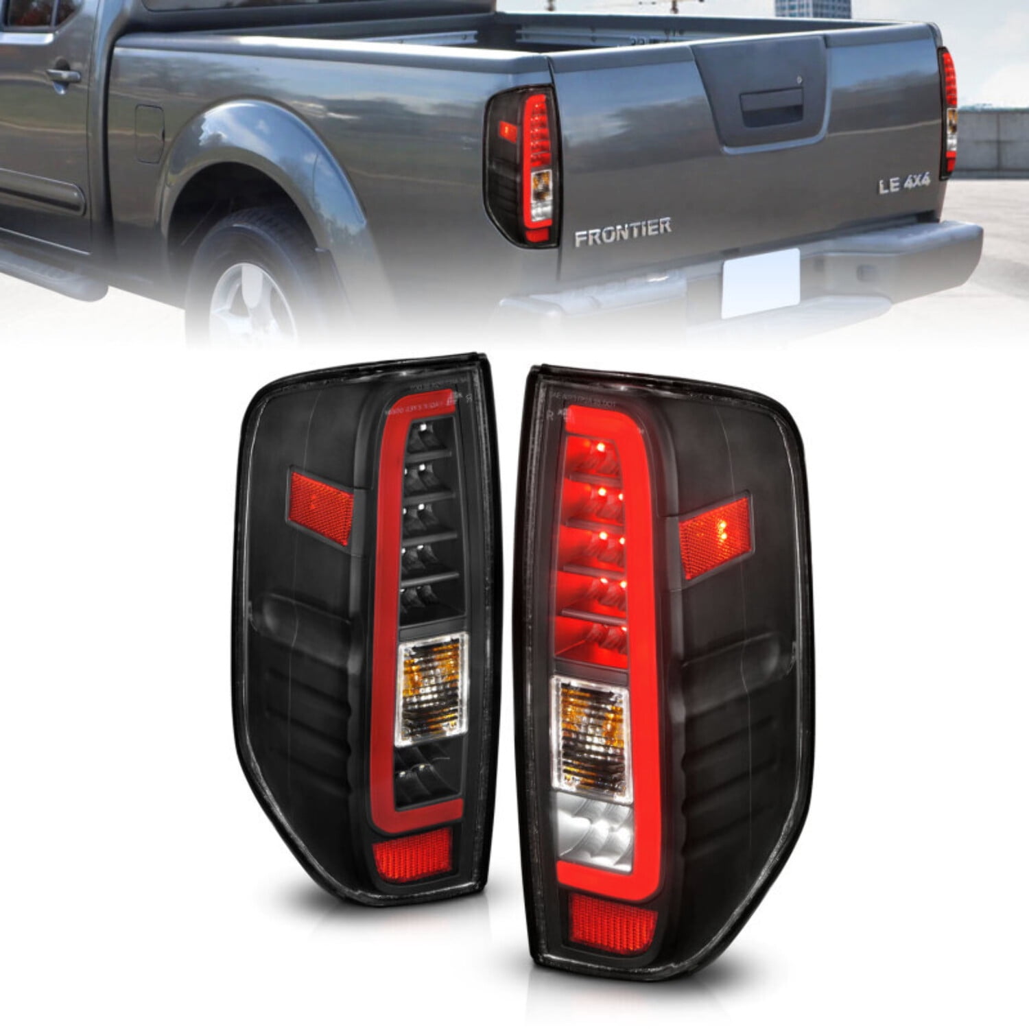 ANZO 2005-2021 Nissan Frontier LED Taillights Black Housing/Clear Lens ...