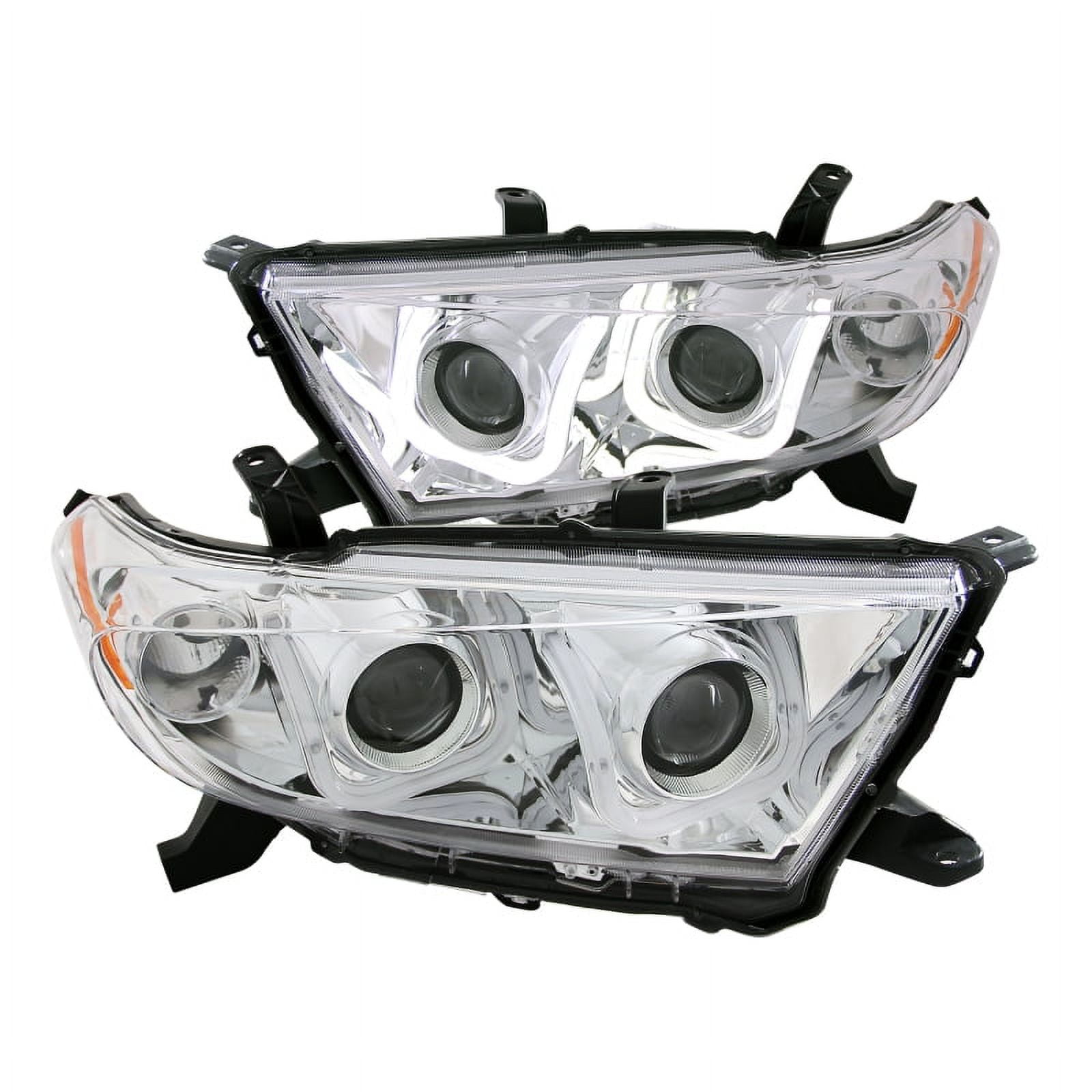 ANZO 2011-2013 Toyota Highlander Projector Headlights w/ U-Bar Chrome ...
