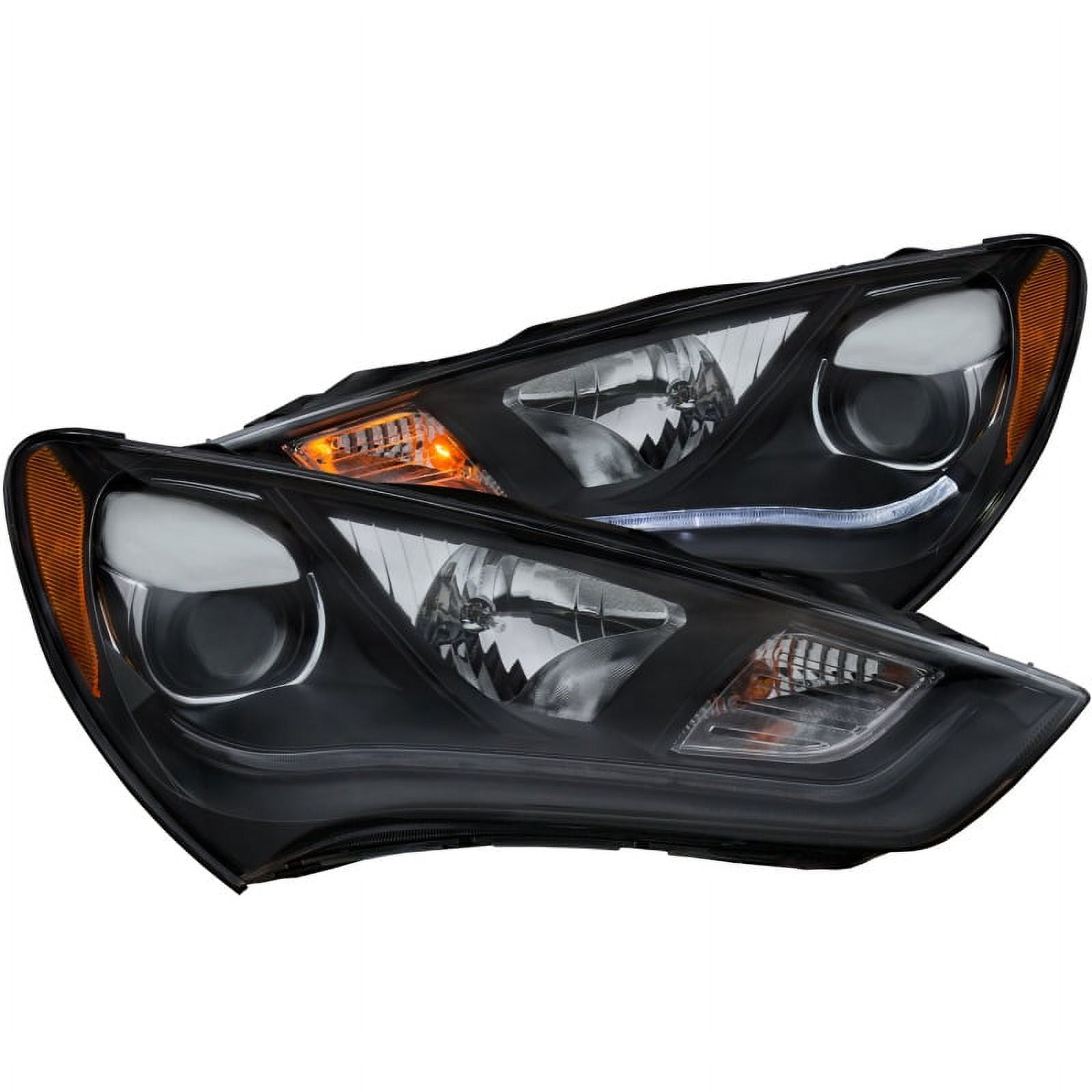 ANZO 2013-2015 Hyundai Genesis Projector Headlights w/ Plank Style ...