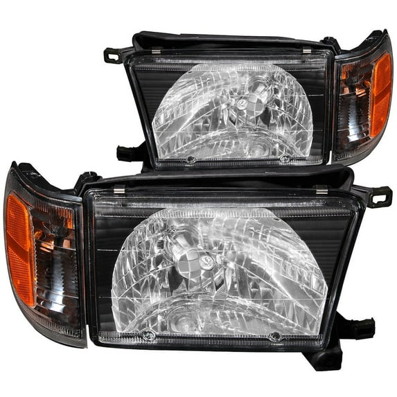 ANZO USA 111077 99-02 4RUNNER HEADLIGHTS BLACK WITH AMBER REFLECTORS ...