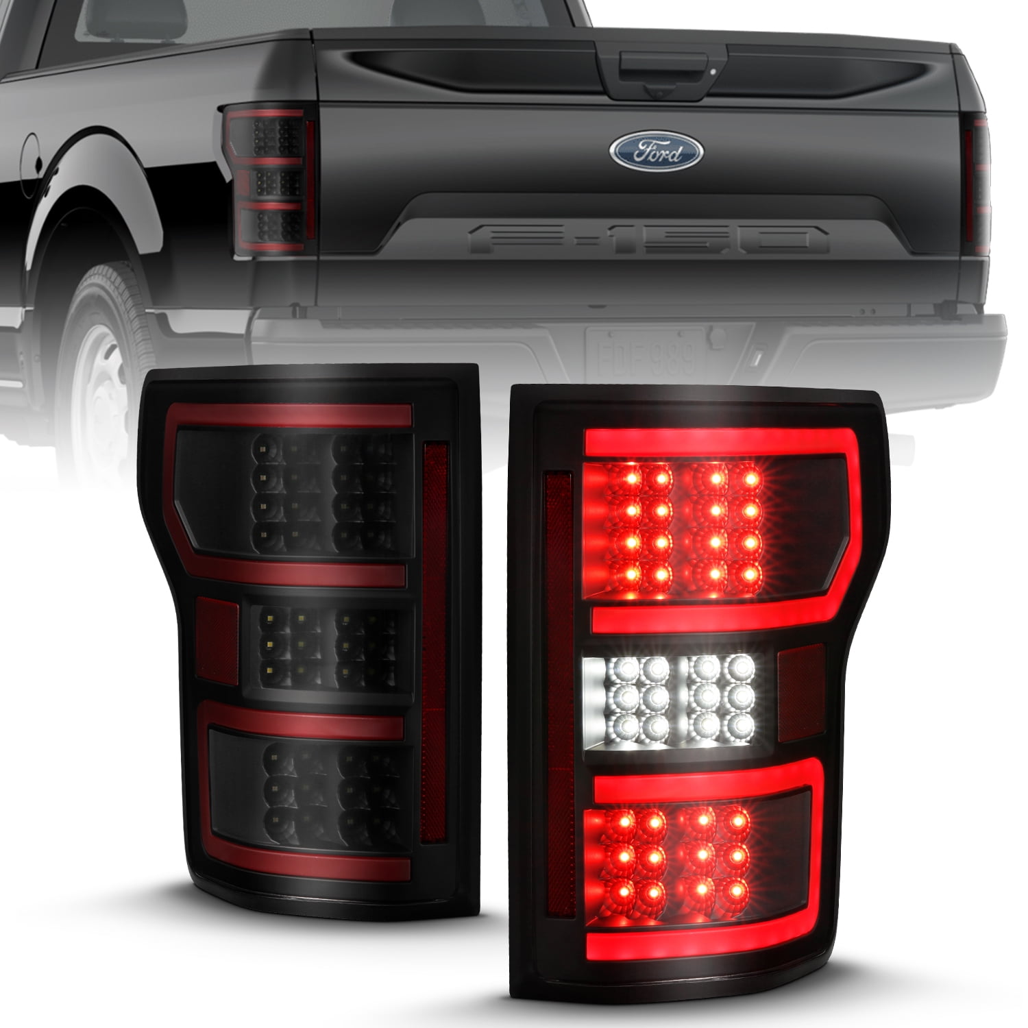 ANZO USA 311314 LED Tail Lights Fits select: 2018-2020 FORD F150 ...