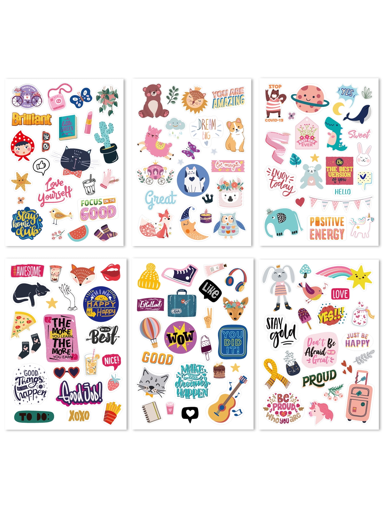 ANZON MORIES 130PC Cute Inspirational Stickers for Planner, Kawaii ...