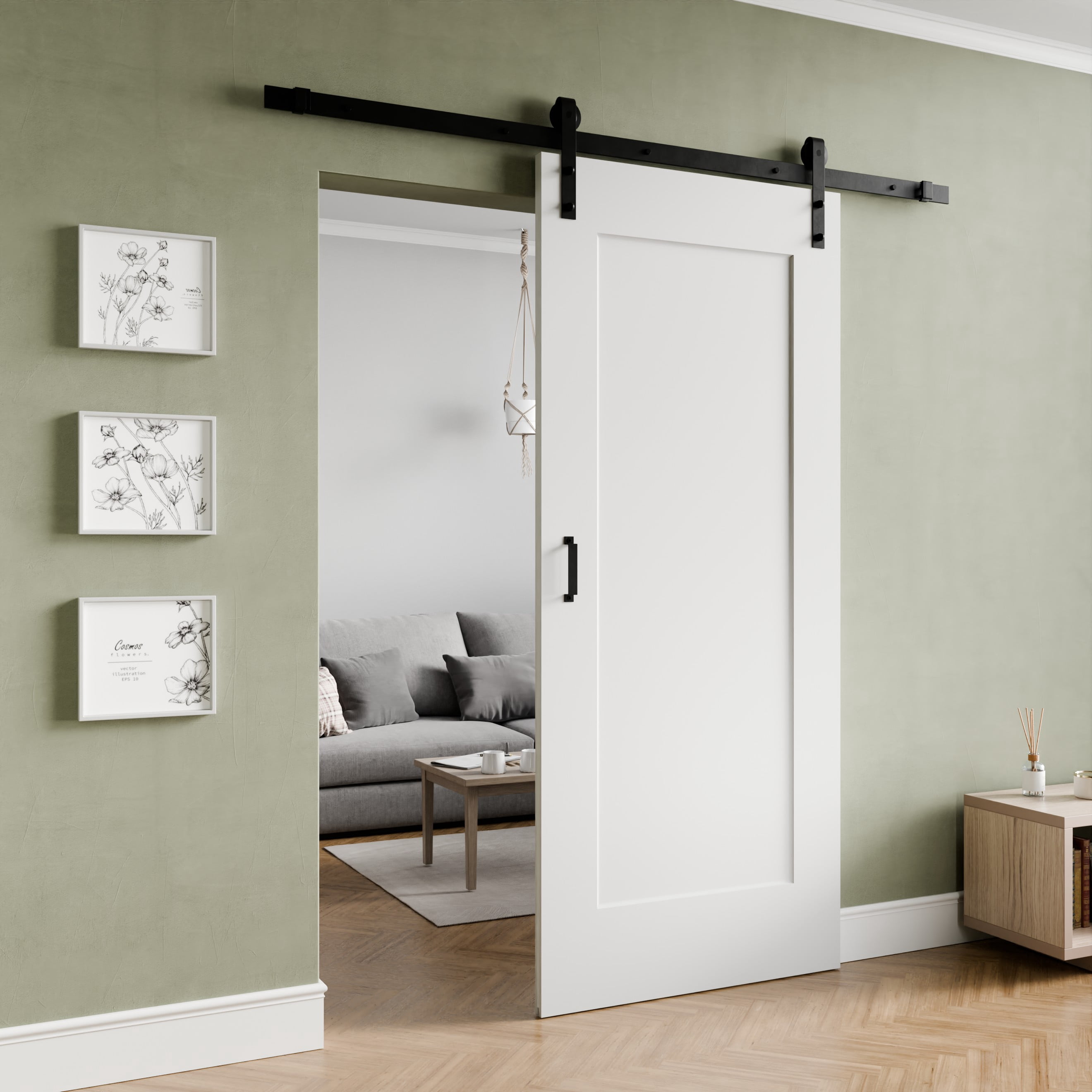 ANZZI 1 Patio Wood Barn Doors - Durable, Sleek Design, Easy ...