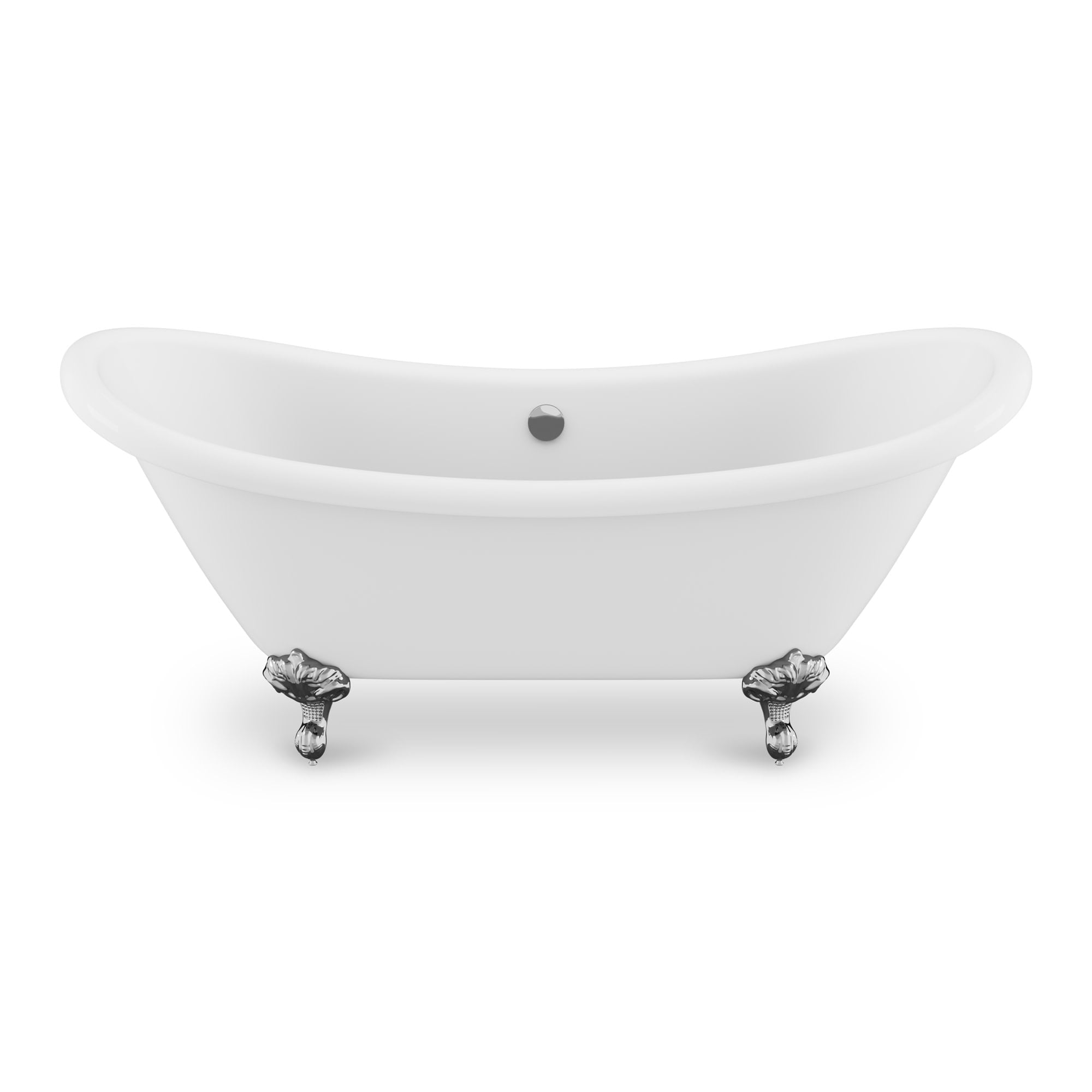 ANZZI Falco 70" Claw Foot Freestanding Acrylic Soaking Tub, Chrome ...