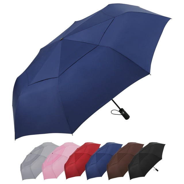 AOACreations Portable Oversize Travel Rain Umbrella, 55" Vented Double ...