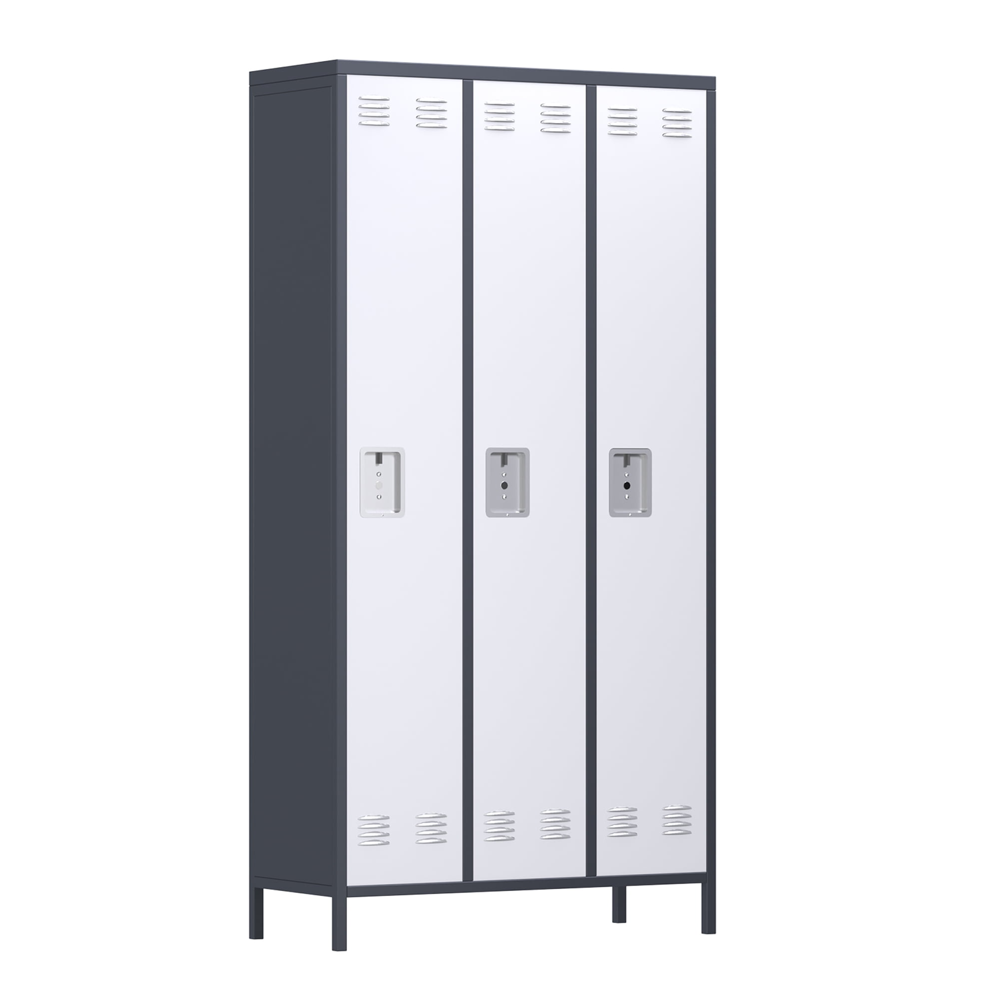 AOBABO 3 Door Steel Storage Cabinet Metal Office or Bedroom Locker ...