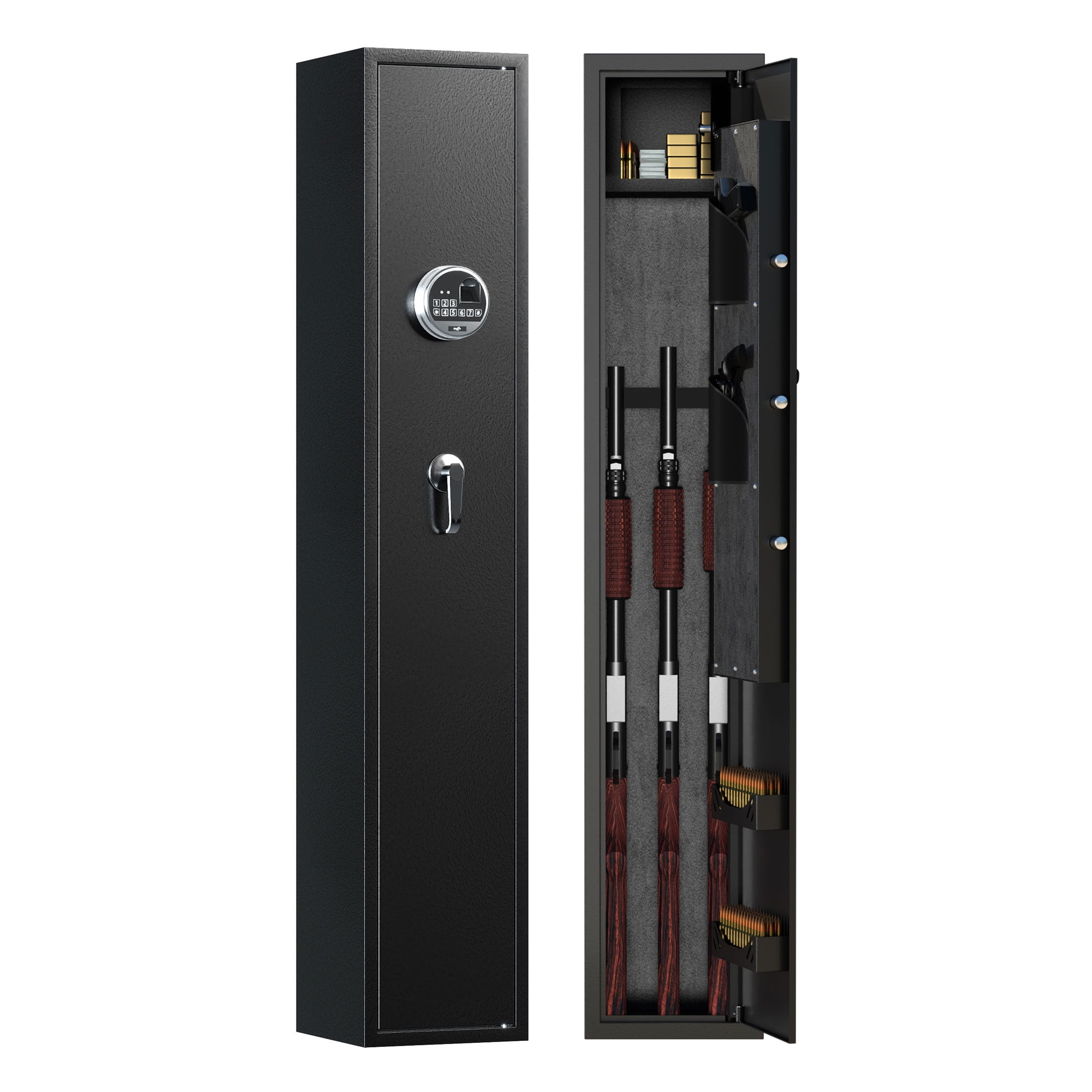 AOBABO 3-Rifle and Handgun Safe with Fingerprint Recognition & Keypad ...