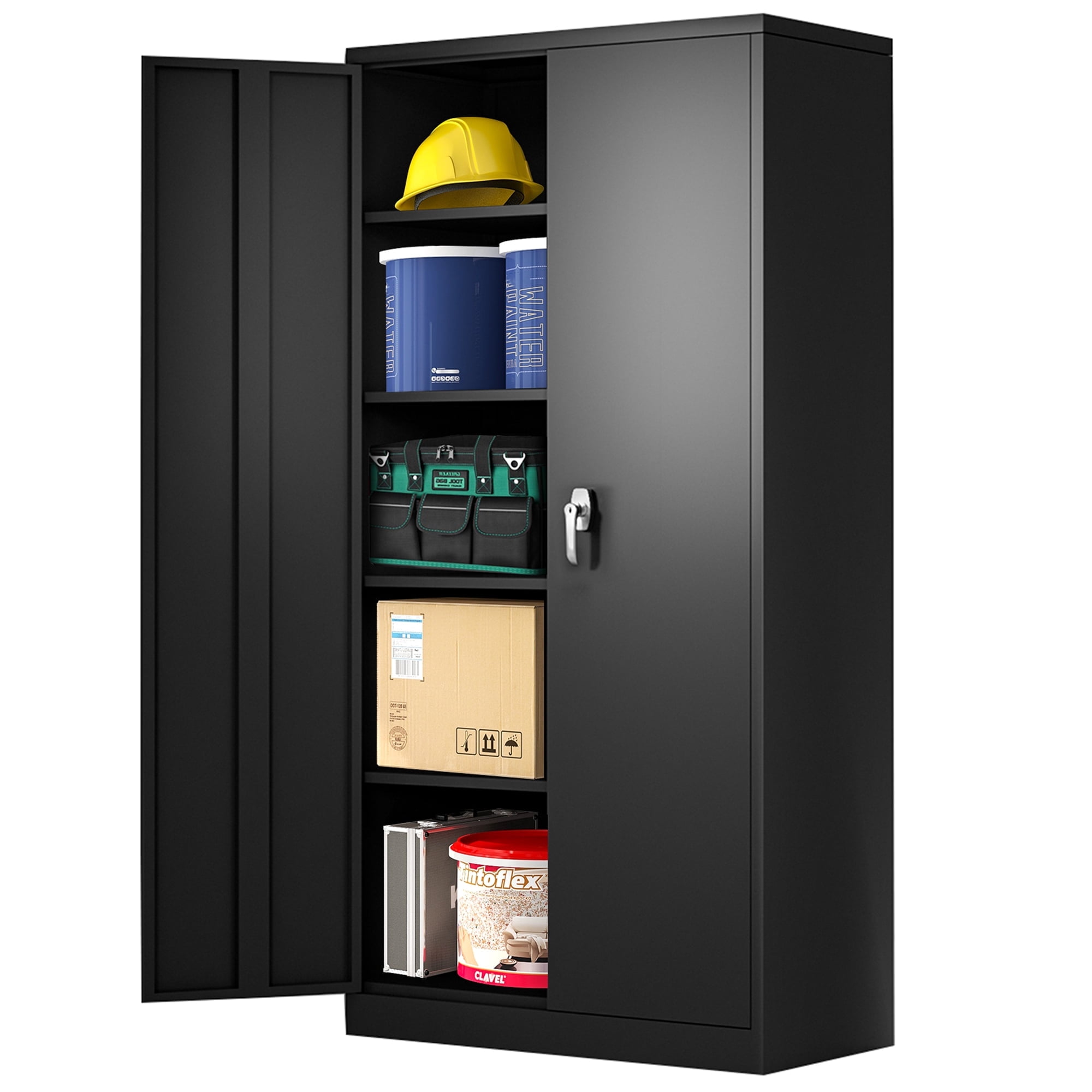 AOBABO Metal Storage Cabinet with Lock,Garage Storage Cabinet with 4