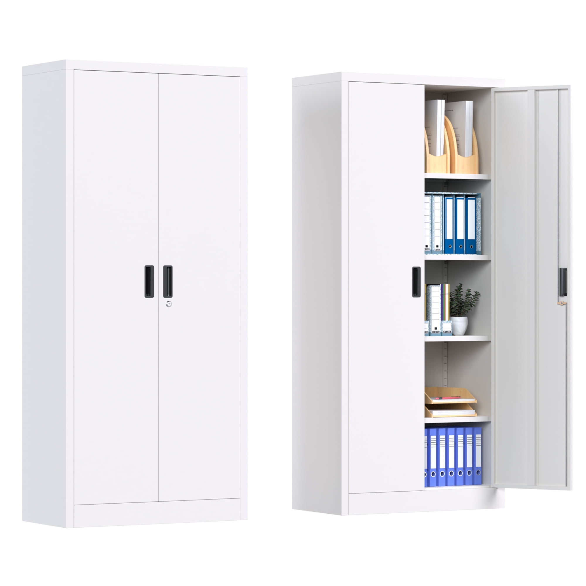 AOBABO Metal storage Cabinet with Doors,Lockable Steel Storage Cabinet ...