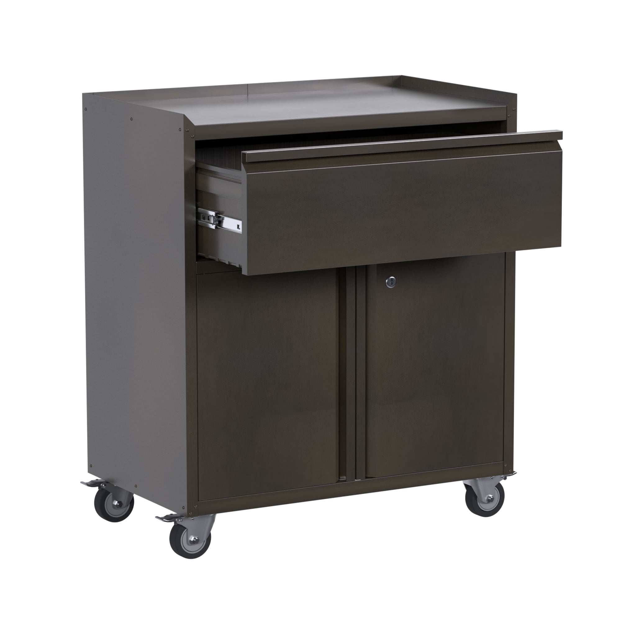 Open Box AOBABO Steel Lockable Wheeled Storage Cabinet w/Drawer ...