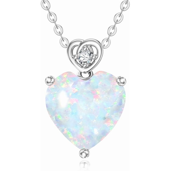 AOBOCO 14k Gold Love Heart Gemstone Birthstone Necklaces for Women 3 ...