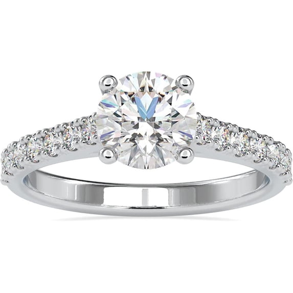 AOBOCO 1ct 6.5mm 10K 14K 18K Gold Moissanite Engagement Wedding Ring ...