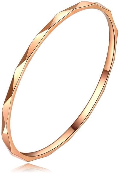 AOBOCO 1mm Solid 10kt/14kt/18kt Gold Dainty Plain Wedding Band Ring for ...
