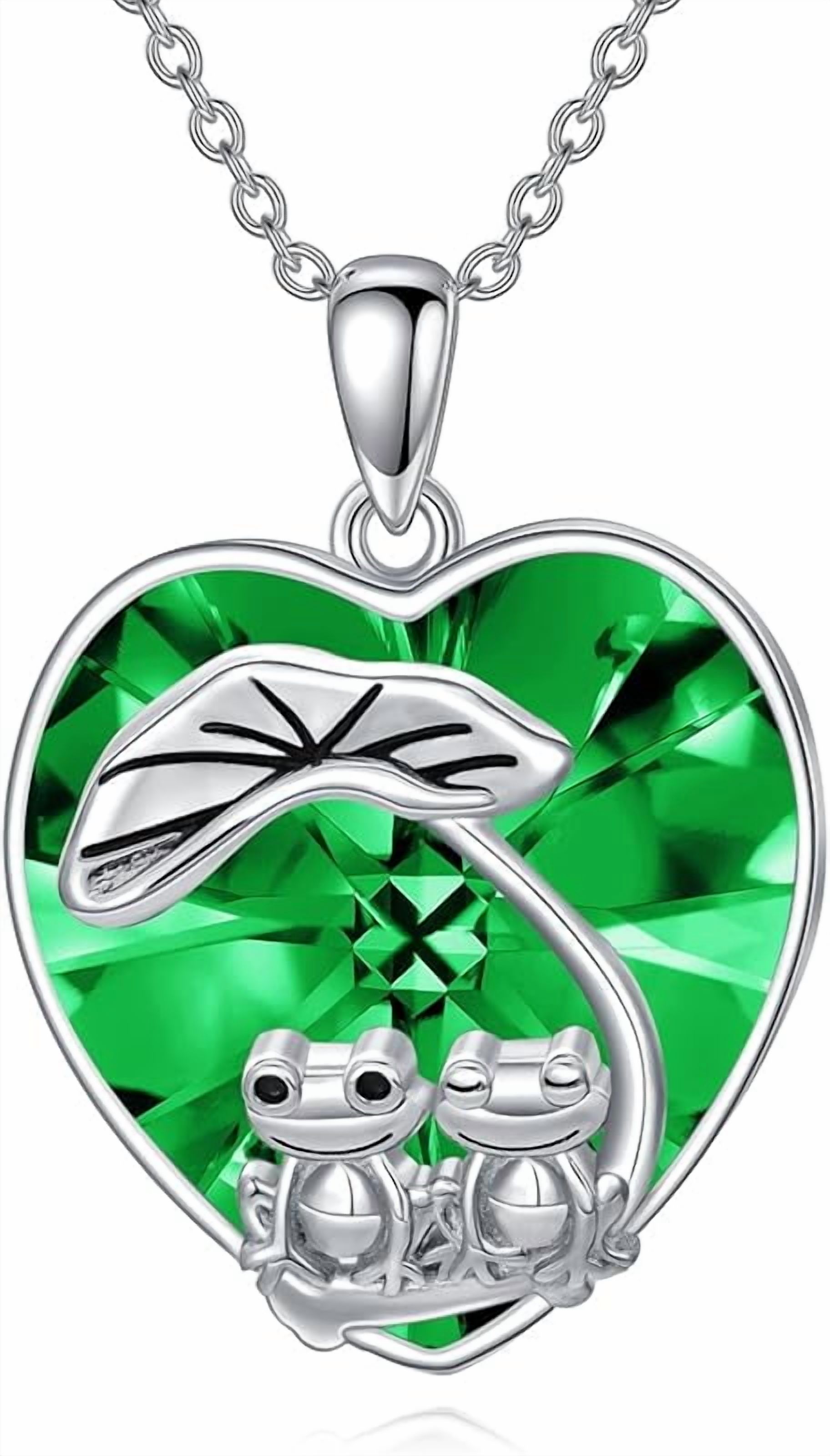 AOBOCO 925 Sterling Silver Frog Necklace for Women Frogs Pendant Heart ...