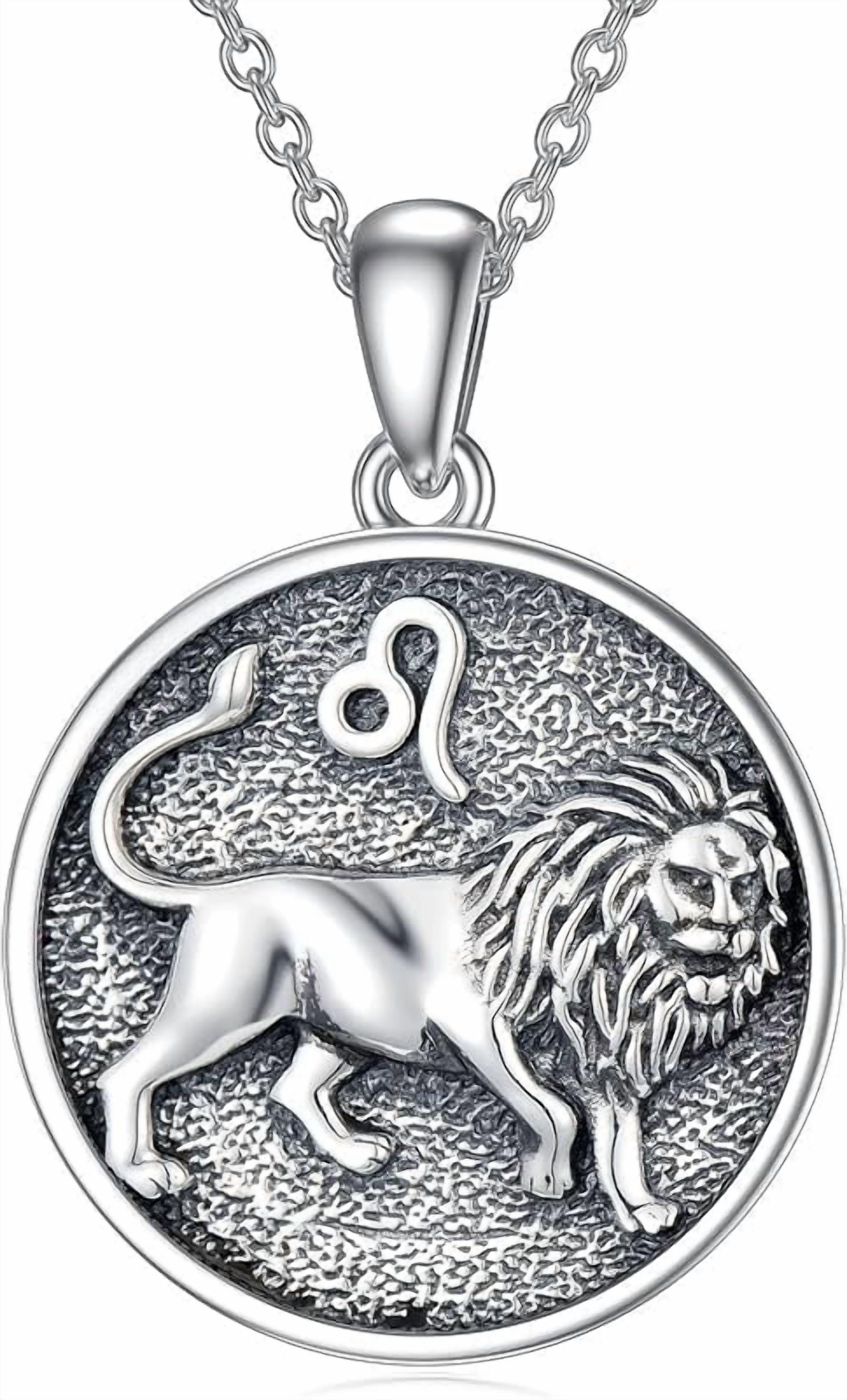 AOBOCO 925 Sterling Silver Zodiac Necklace for Women Zodiac Sign Coin ...