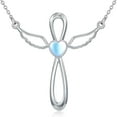 AOBOCO Angel Wings Moonstone for Women 925 Sterling Silver Natural ...