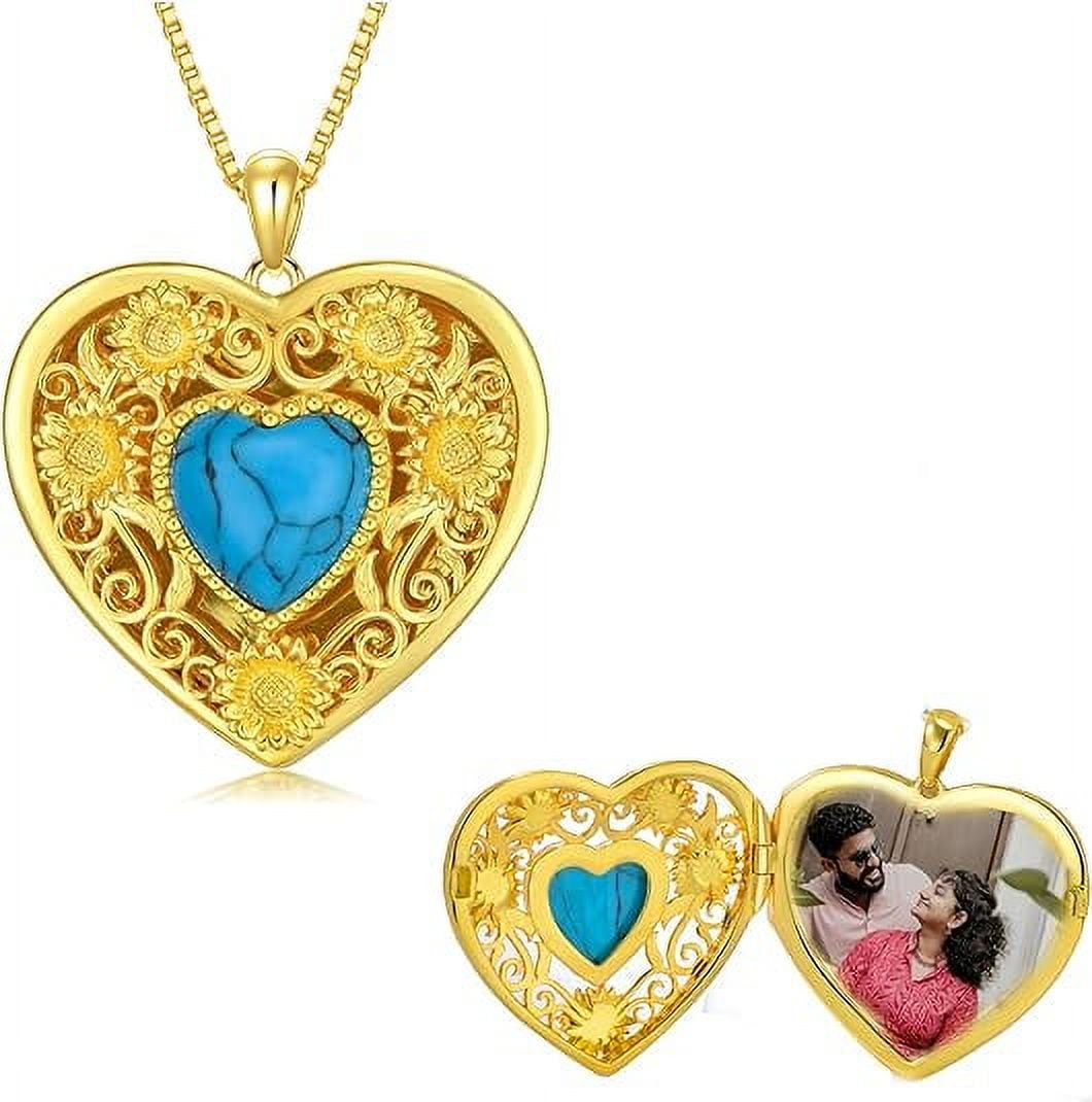 AOBOCO Mother's Day Gifts for Women, Gold Locket Necklace Sunflower ...