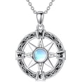 AOBOCO Celtic Moonstone Necklace Sterling Silver Cross/Compass/Claddagh ...
