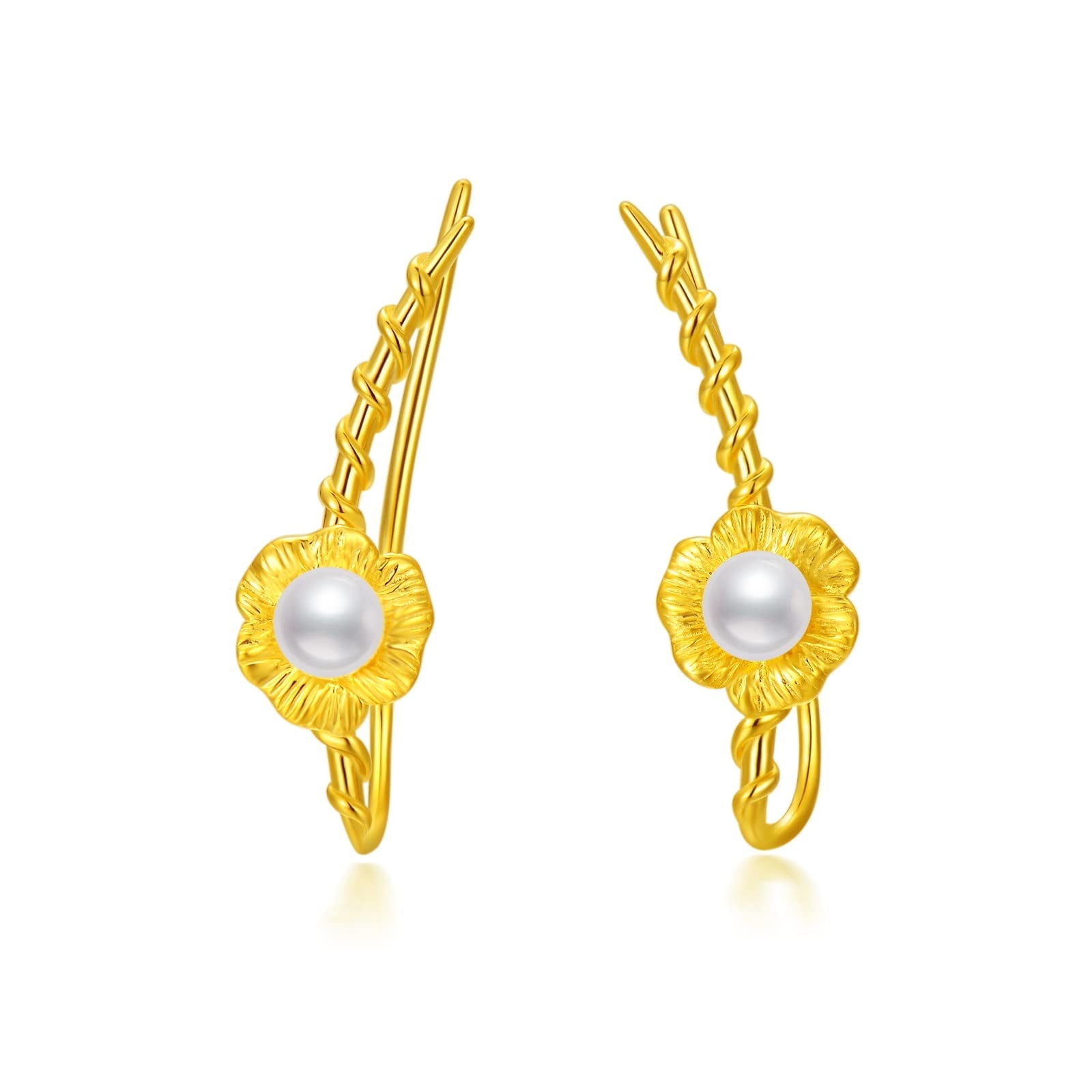 AOBOCO Mother Day Gifts for Her, Ear Crawler Earrings with Freshwater ...