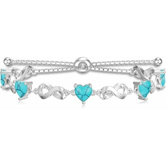AOBOCO Christmas Infinity Love Heart Birthstone Bracelet 925 Sterling ...