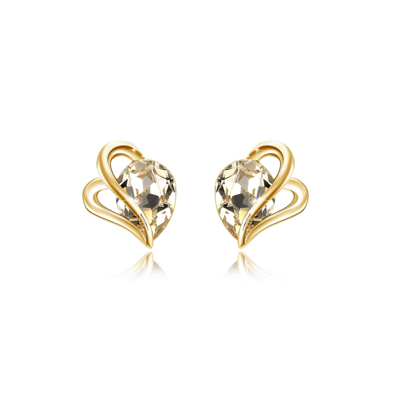 AOBOCO Crystal Earrings for Women S925 Sterling Silver Halo Earrings ...