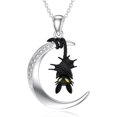 AOBOCO Diamond Bat Necklace Sterling Silver Halloween Moon Bat Pendant ...