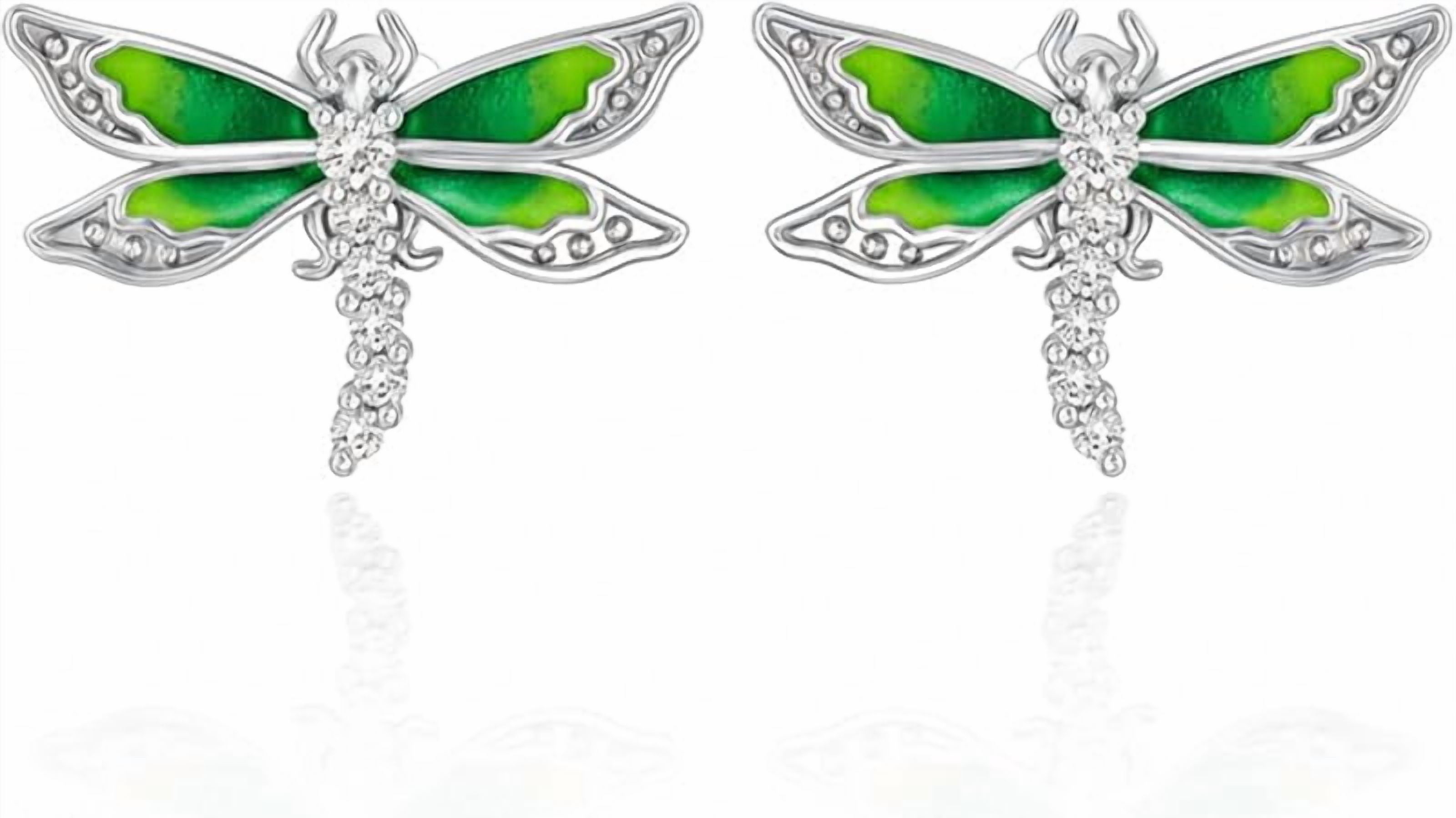 AOBOCO Diamond Dragonfly Stud Earrings for Women 925 Sterling Silver 0. ...
