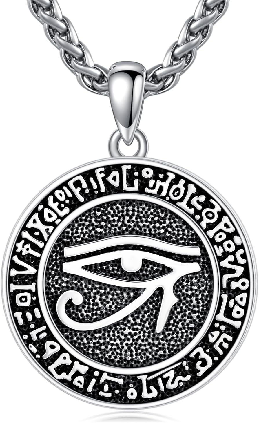 AOBOCO Eye of Horus Necklace 925 Sterling Silver Egyptian Eye of Horus ...