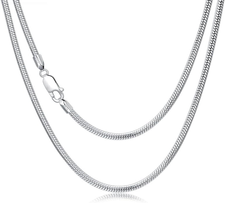 AOBOCO Men's Snake Chain 925 Sterling Silver Snake Chain Necklace for ...