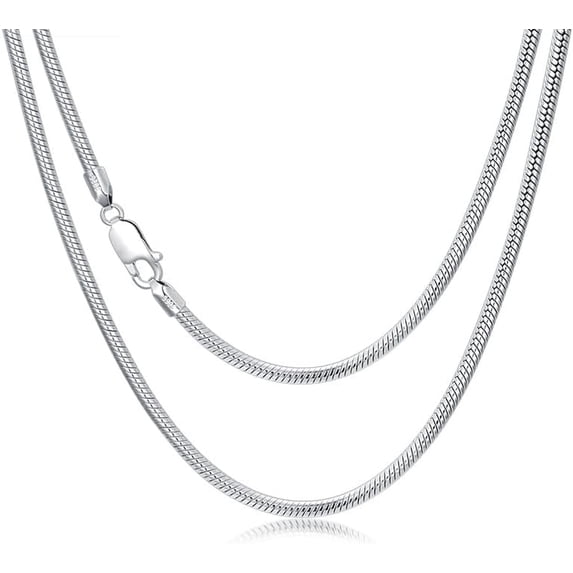 AOBOCO Men's Snake Chain 925 Sterling Silver Snake Chain Necklace for ...