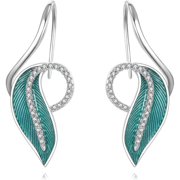 AOBOCO Moissanite Leaf Earrings for Women 925 Sterling Silver ...