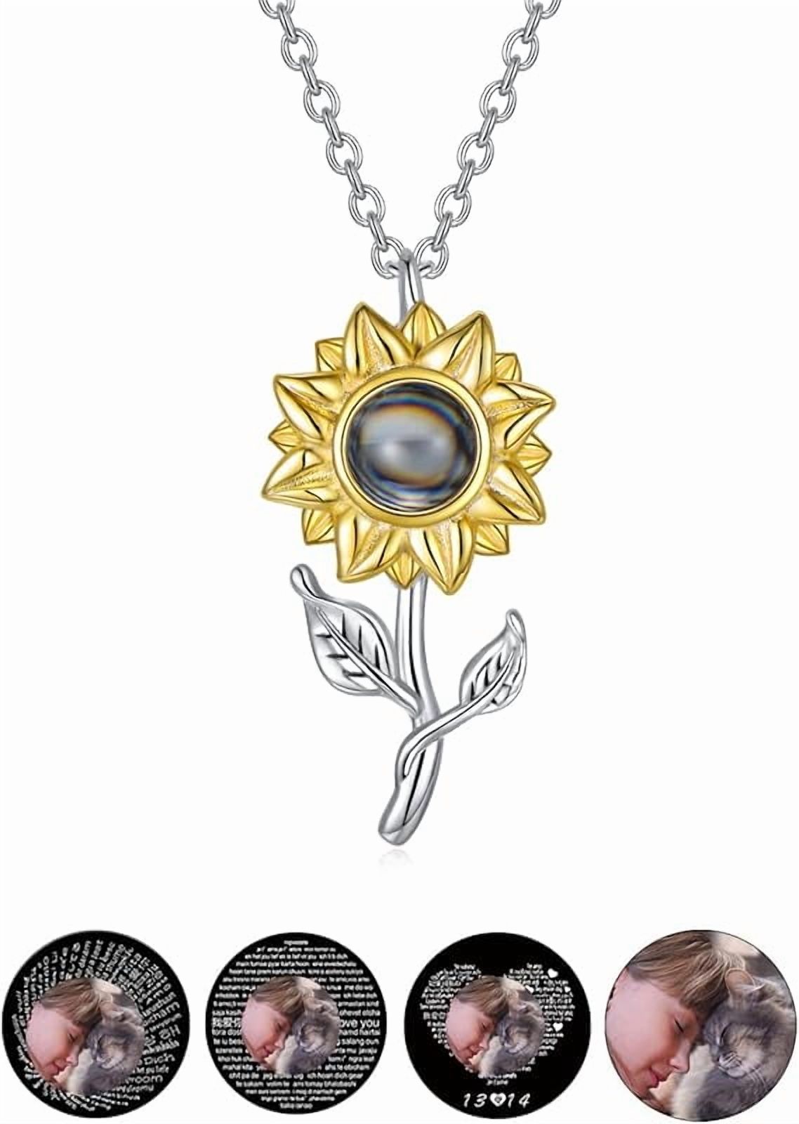 AOBOCO Moon Phase Necklace 925 Sterling Silver Round Crystal Triple ...