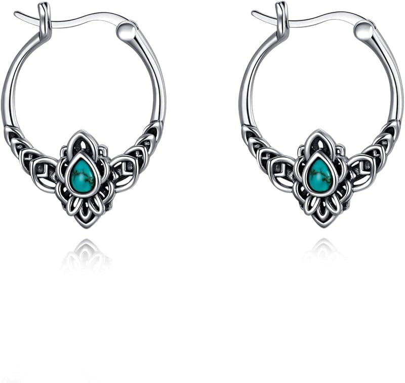 AOBOCO Owl/Hummingbird/Butterfly/Dragonfly Animal Turquoise Hoop ...