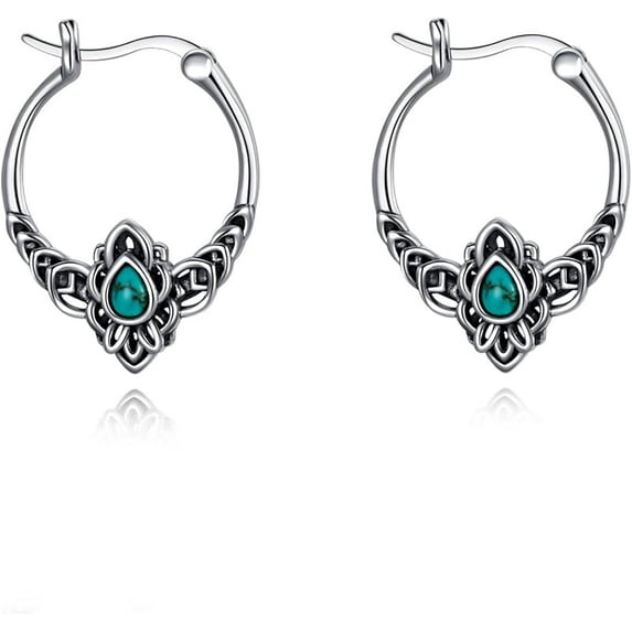 AOBOCO Owl/Hummingbird/Butterfly/Dragonfly Animal Turquoise Hoop ...