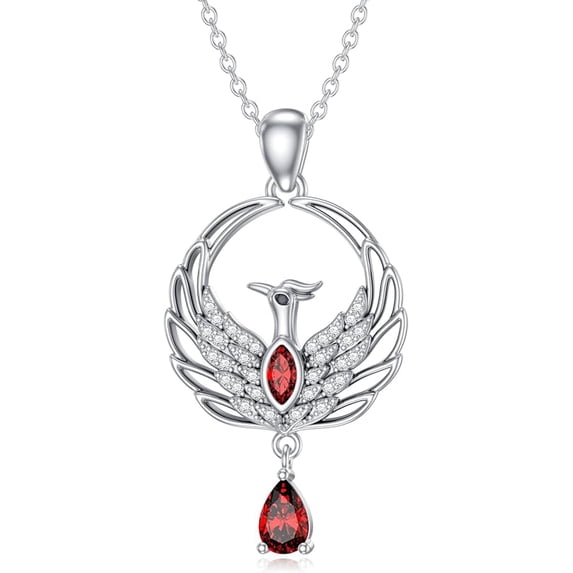 AOBOCO Phoenix Necklace with Synthetic Birthstone Nirvana Rebirth ...
