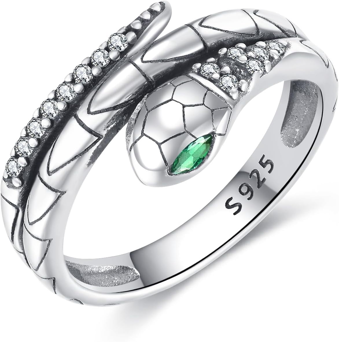 AOBOCO Snake Ring for Women Men 925 Sterling Silver Vintage Snake Band ...