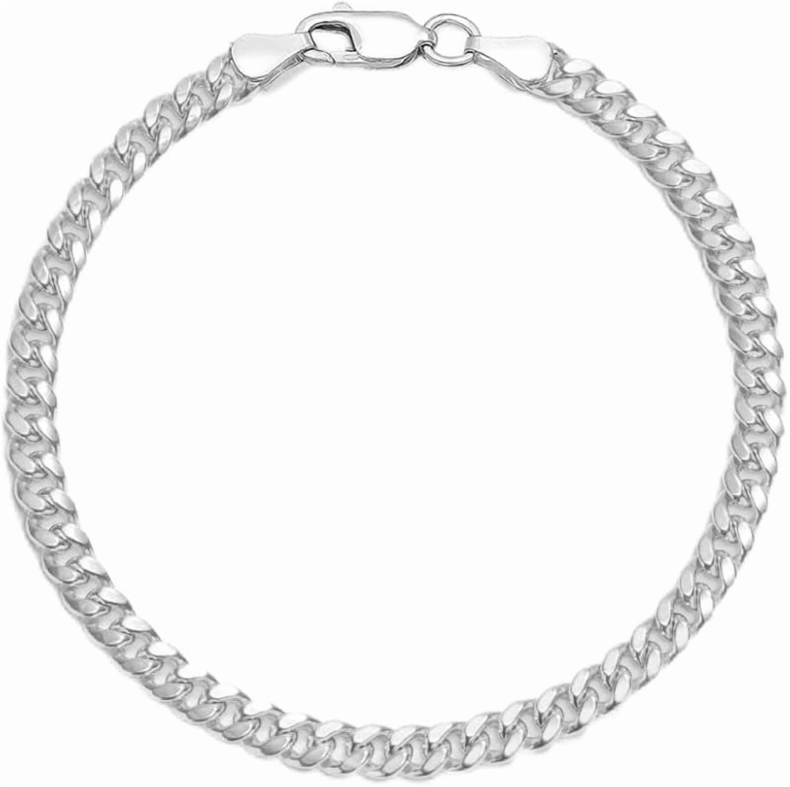 AOBOCO Solid 925 Sterling Silver 5MM Cuban Chain Bracelet for Men Boys ...