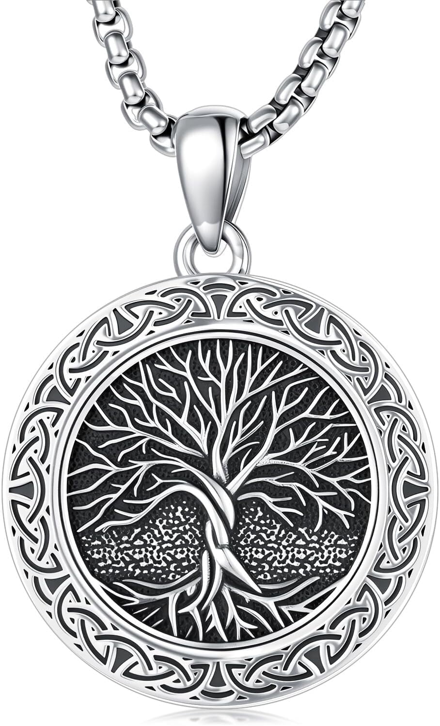 AOBOCO Tree of Life Necklace 925 Sterling Silver Celtic Leafless Family ...
