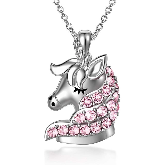 AOBOCO Unicorn Gifts for Girls, Sterling Silver Unicorn Necklace ...