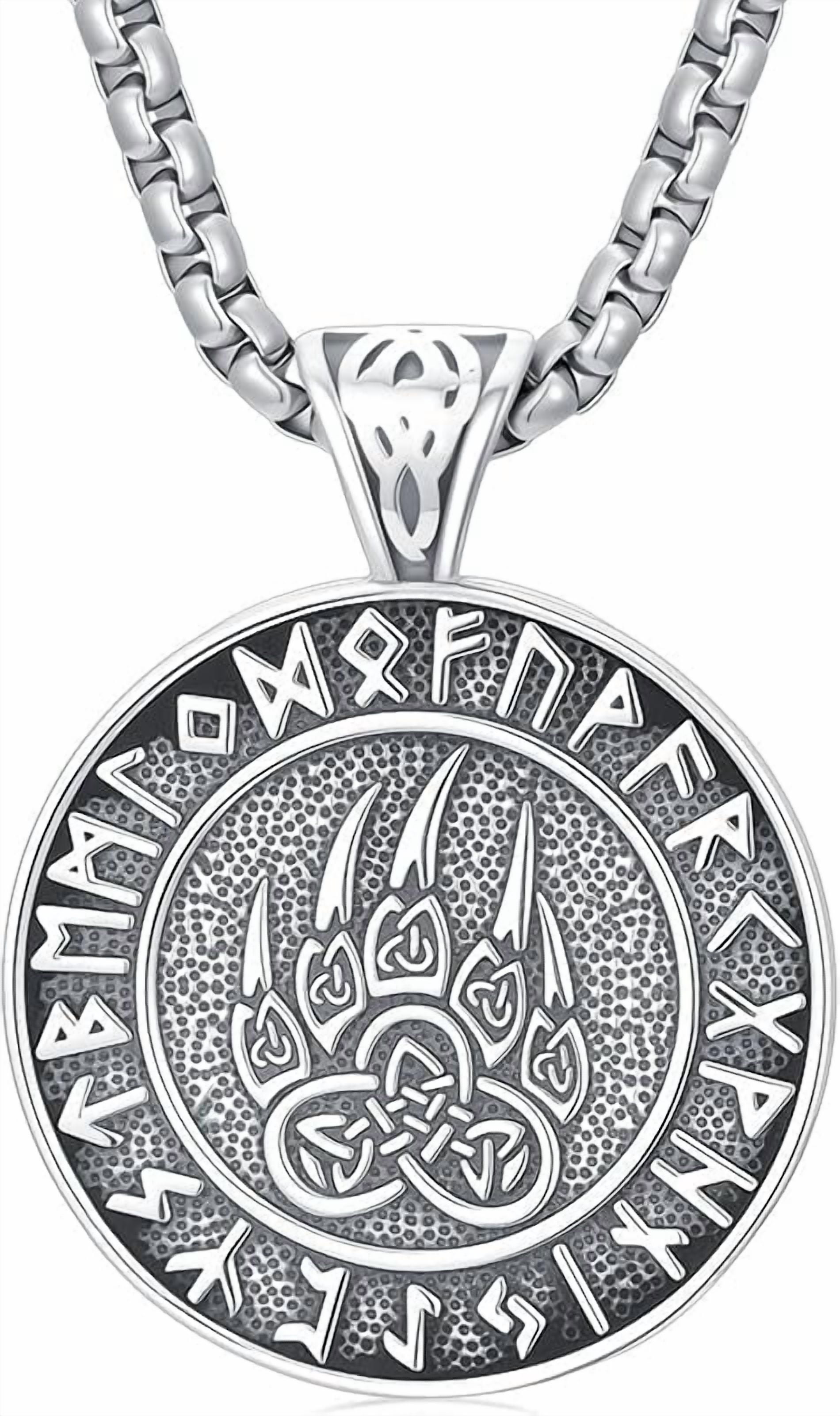 AOBOCO Viking Necklace 925 Sterling Silver Norse Nordic Jewelry for Men ...