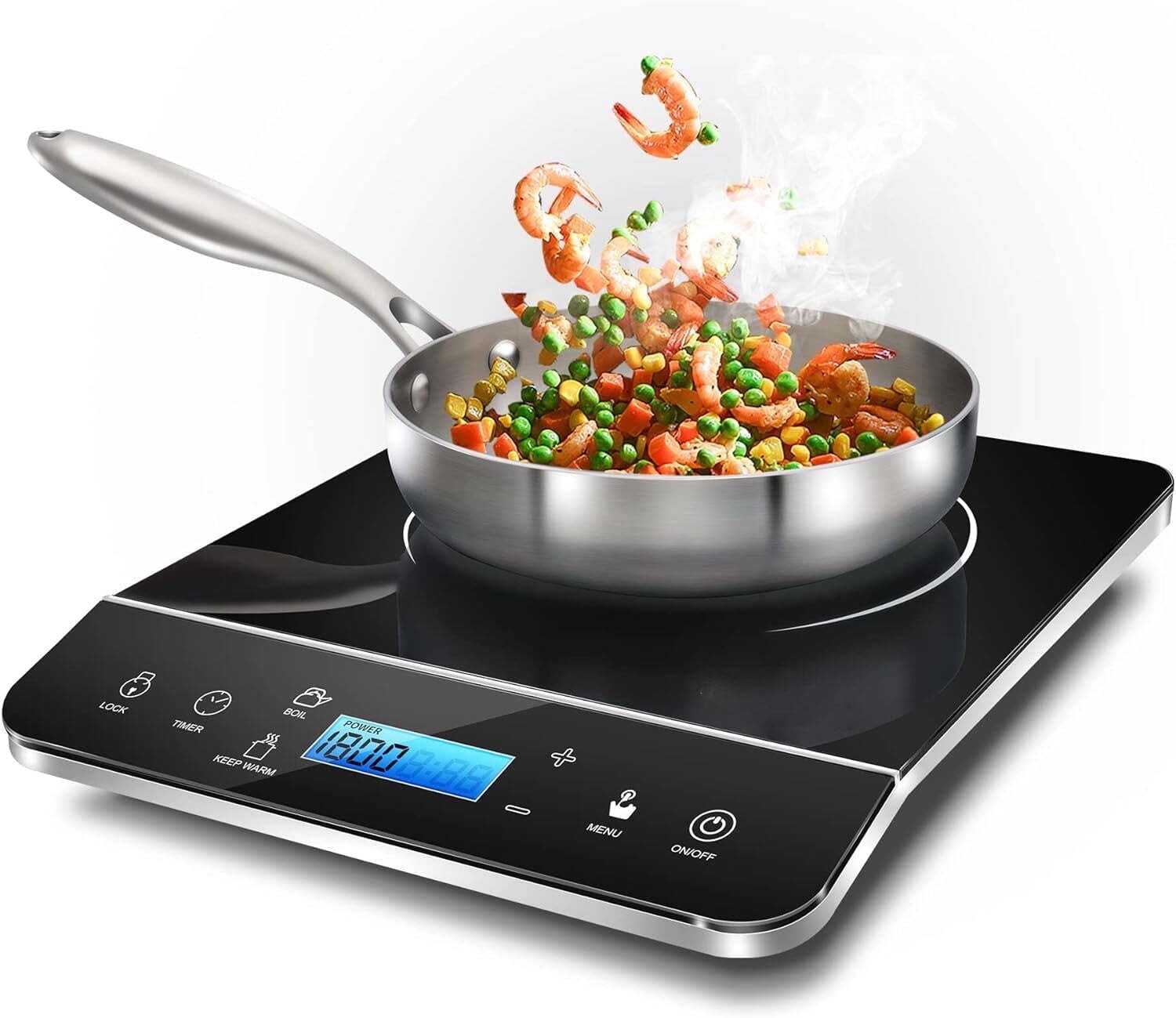 Free Shipping! AOBOSI Portable Induction Cooktop,1800W Induction Cooker ...