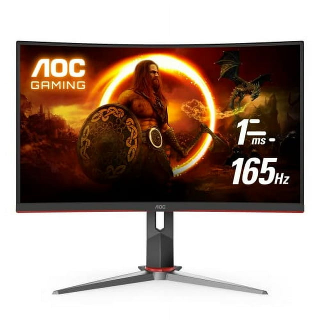 AOC 32" 1080P VA Curved Computer Monitor with DisplayPort & HDMI cables ...