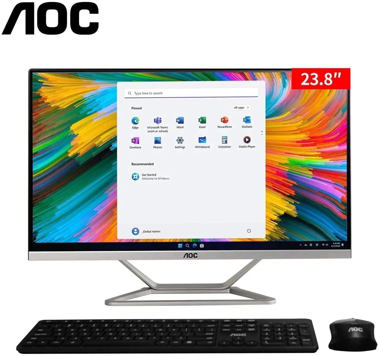 AOC 23.8" FHD All-in-One Business Desktop, Ryzen 3 3250U, 16GB RAM ...