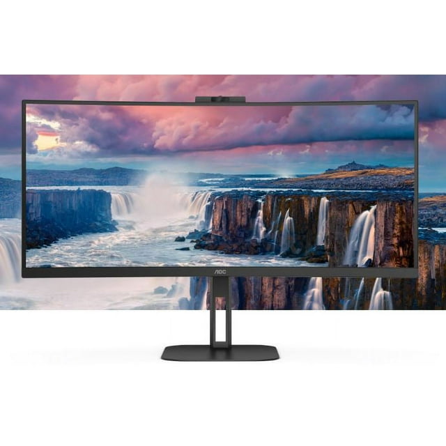 AOC CU34V5CW 34" 21:9 WQHD 100Hz Curved VA WLED Monitor, Built-in ...